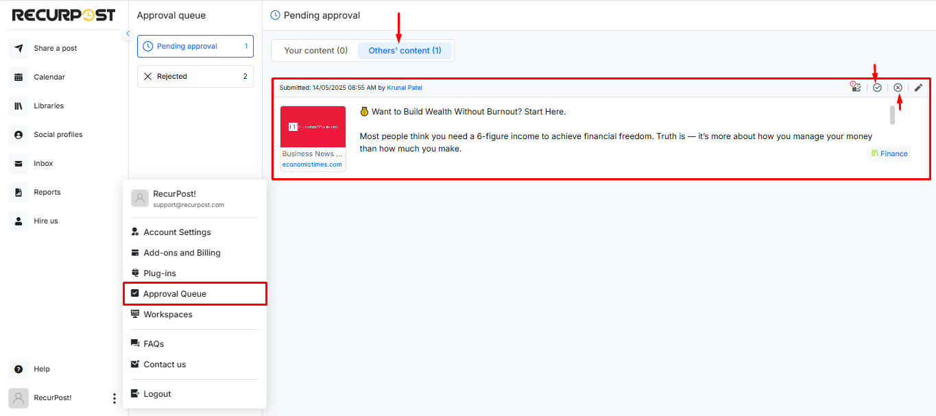 Approval Queue FAQs - RecurPost